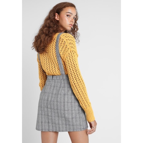 Dresses | Gray Checkered Pinafore Jumper Dress | Poshmark